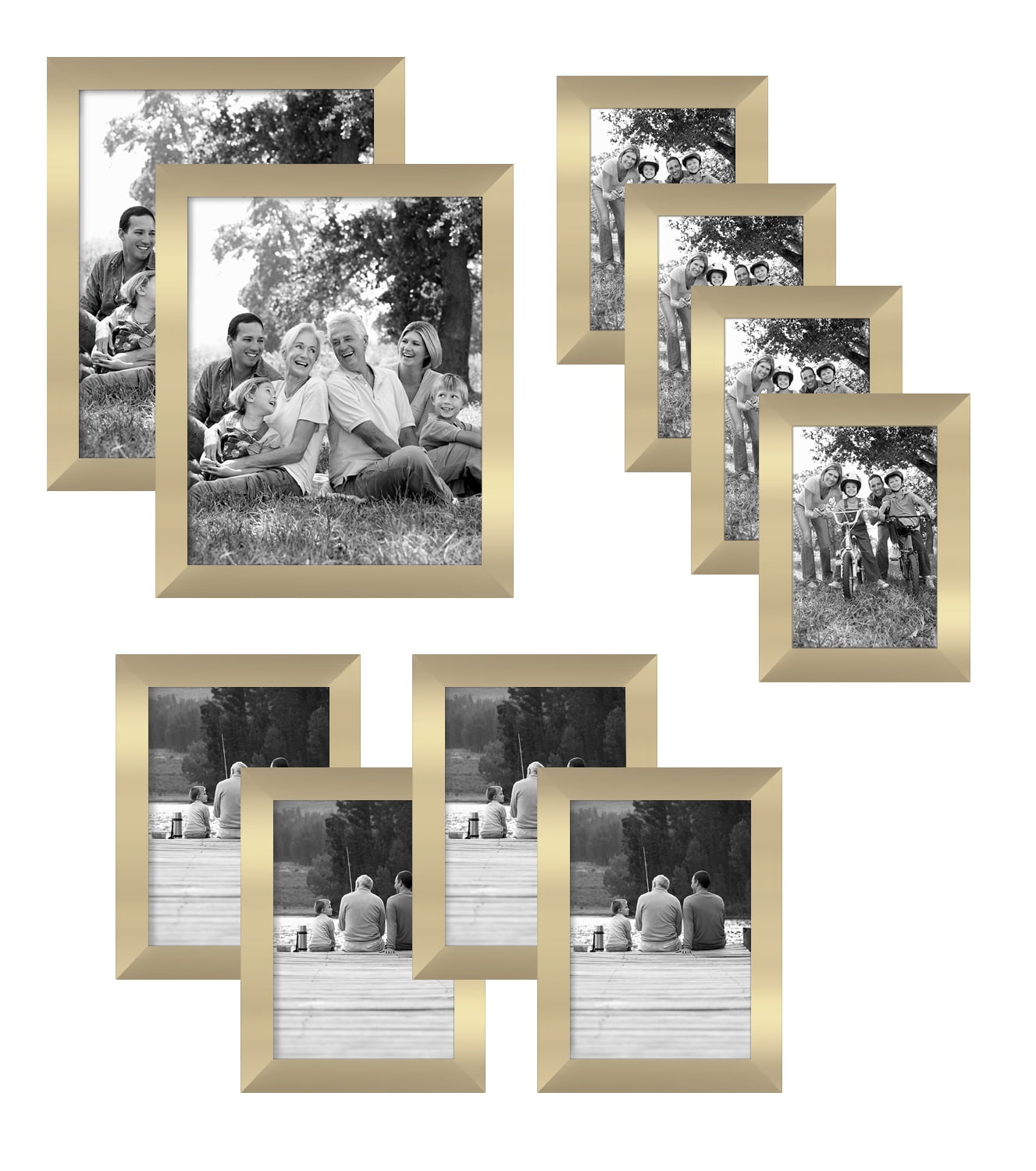 Americanflat 10-Piece Gold Picture Frame Set | Includes Sizes 8x10, 5x7 ...