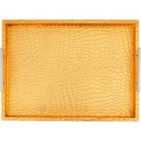 American Atelier, Gold Alligator Polypropylene Rectangular Serving Tray ...