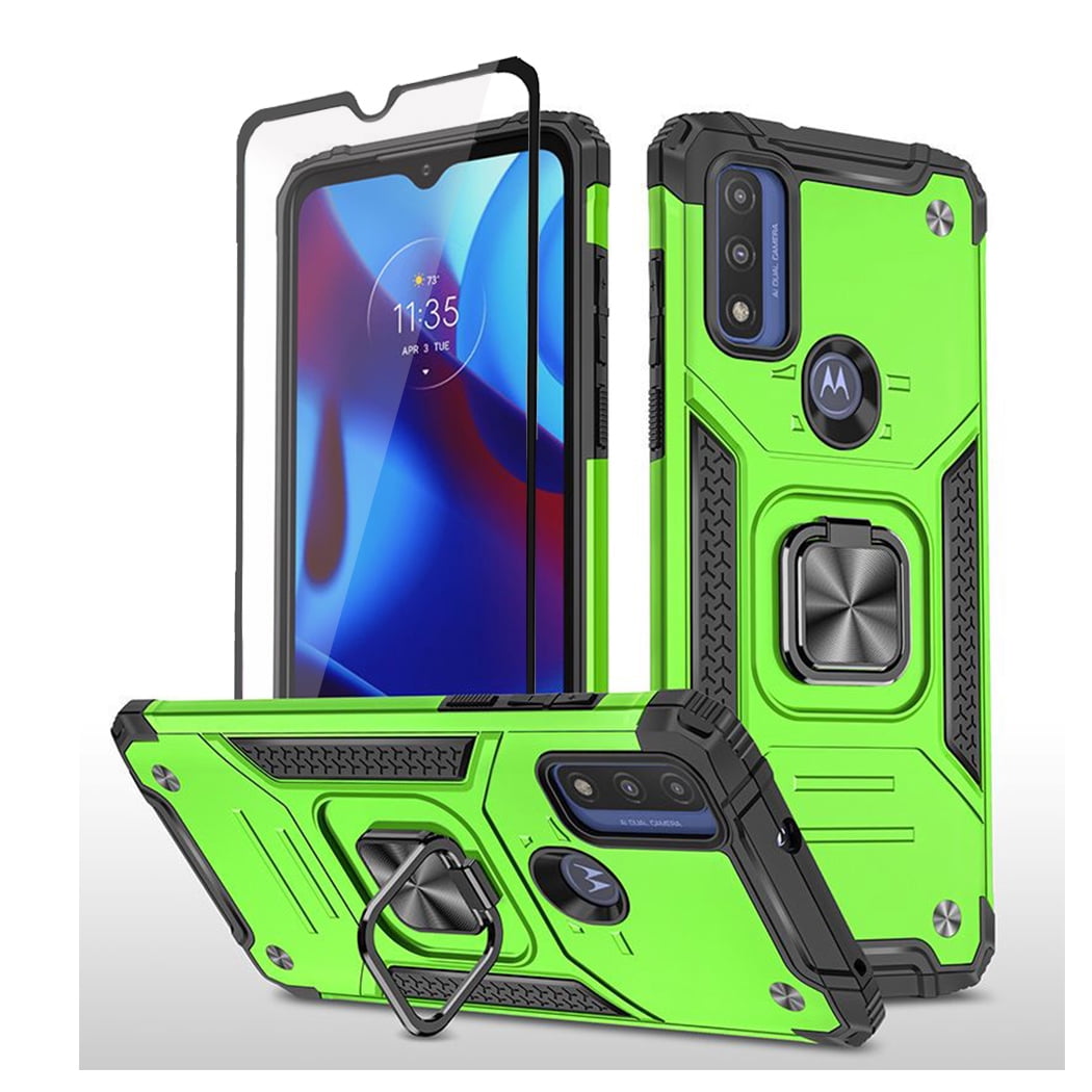 Xhy Moto G Pure Case with Screen Protector Magnetic Ring Holder ...