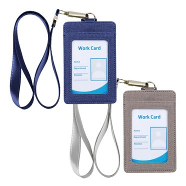 Pack of 2 Leather ID Card Holders, Vertical / Transverse ID Card ...