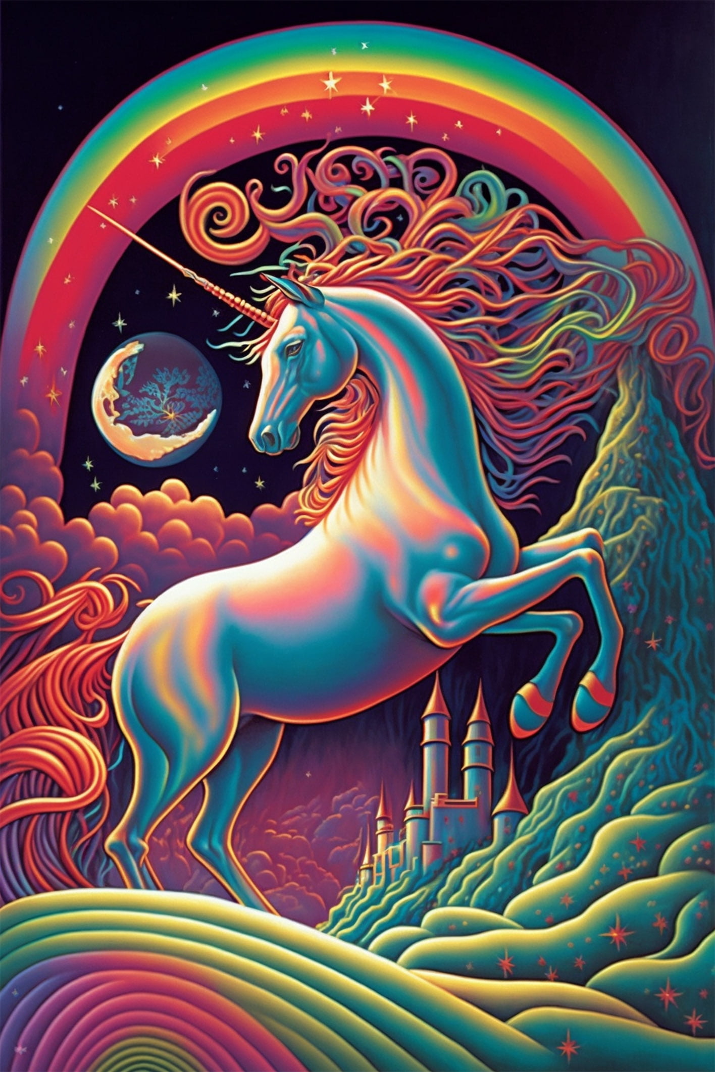 24x36 gallery poster, 1980s unicorn p3 - Walmart.com