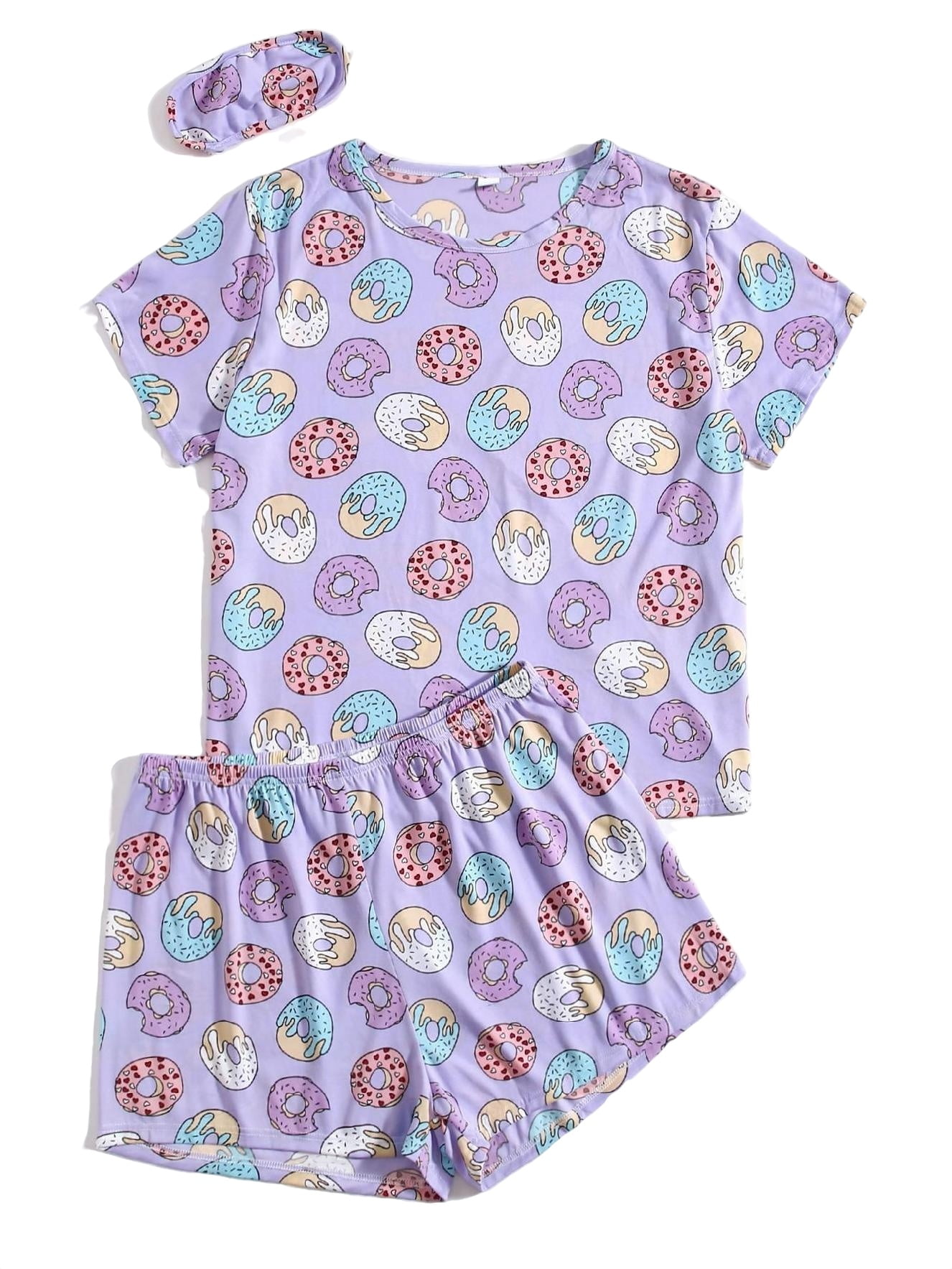 Women Plus Size 2 Piece Print Pajamas Setst Short Sleeve Top and Shorts ...