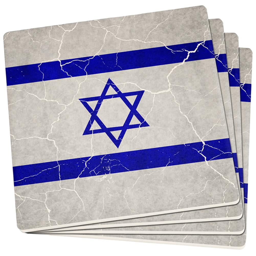 Distressed Israeli Flag Set of 4 Square Sandstone Coasters - Walmart.com