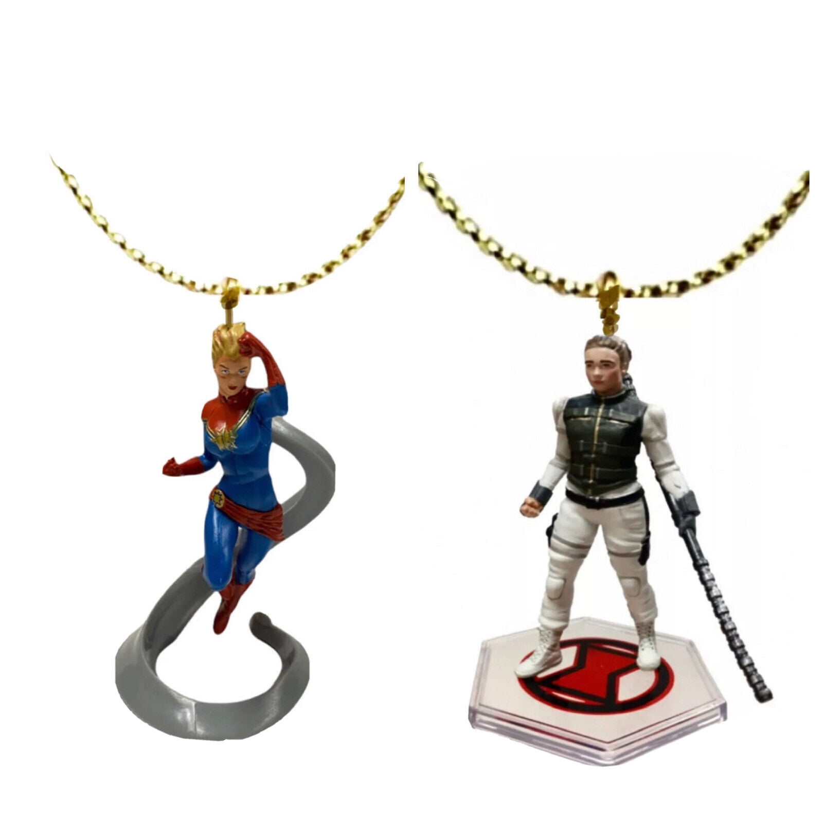 Avengers Captain Capt Marvel & Yelena Belova Ornament Pvc Figure ...