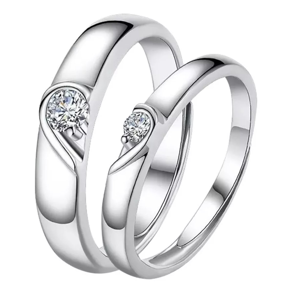 Anillos de Promesa Plata Fina 925 Corazon Parejas Compromiso | Walmart ...