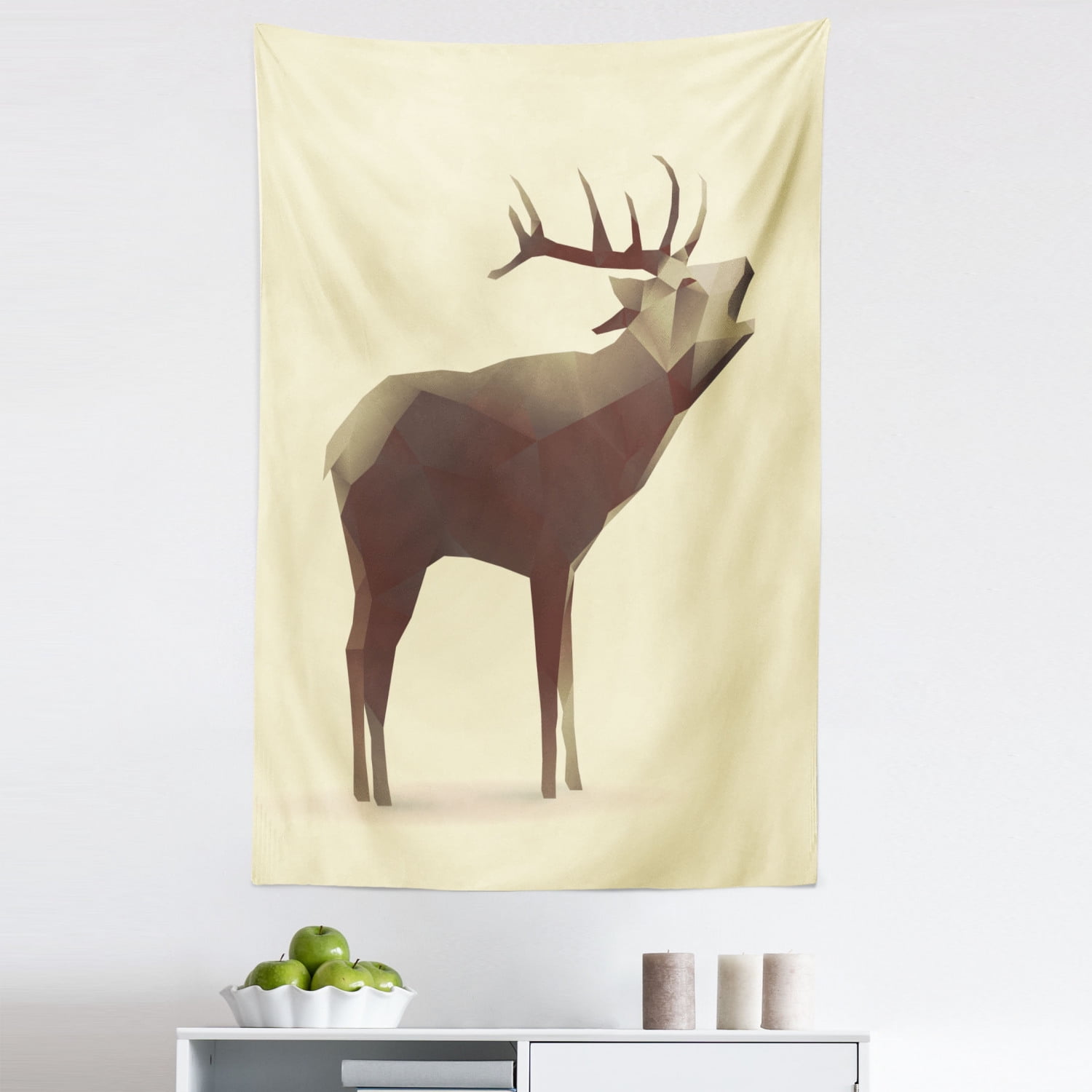 Polygons Tapestry, Wildlife Modern Art Illustration of Side Look ...