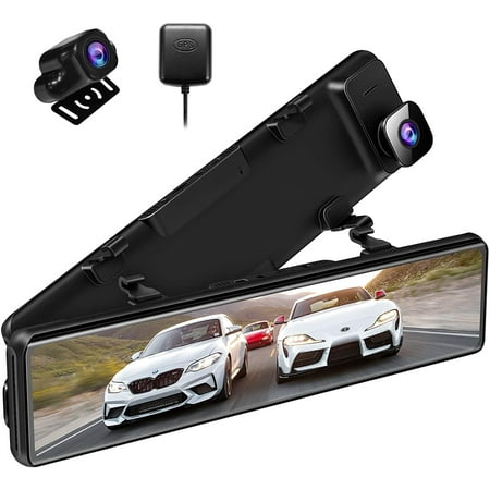 XTU 12" 2.5K Mirror Dash Cam with Full Touch Screen, Waterproof Backup ...