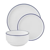 Mainstays 12-Piece Blue Rim Stoneware Dinnerware Set - Walmart.com