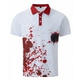Men's Casual Shirt, Short Sleeve Lapel Top with Ink Splatter Print ...