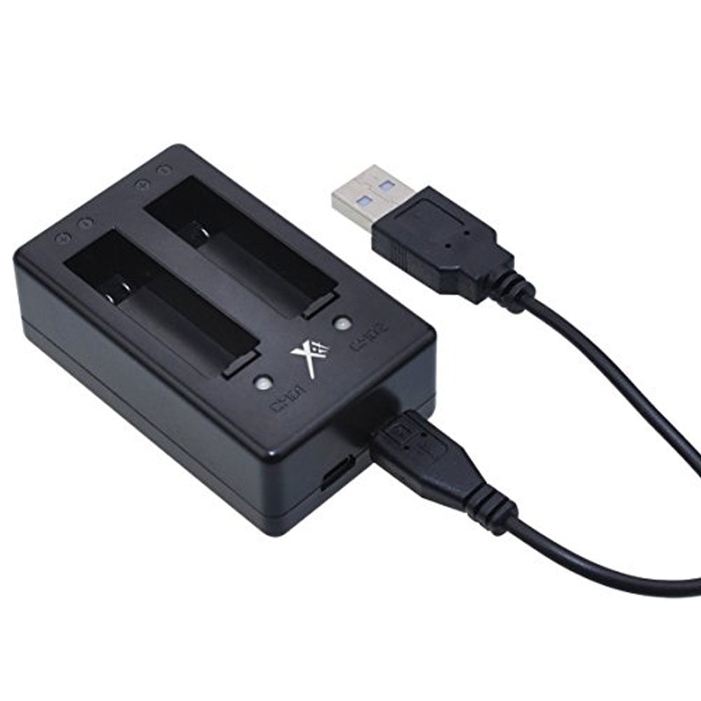 Xit Dual Camera Battery Charger for GoPro Hero 4 Batteries (Black ...