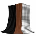 Fleece Blanket Vintage Black Brown Color Block Blankets,Soft Cozy Warm ...