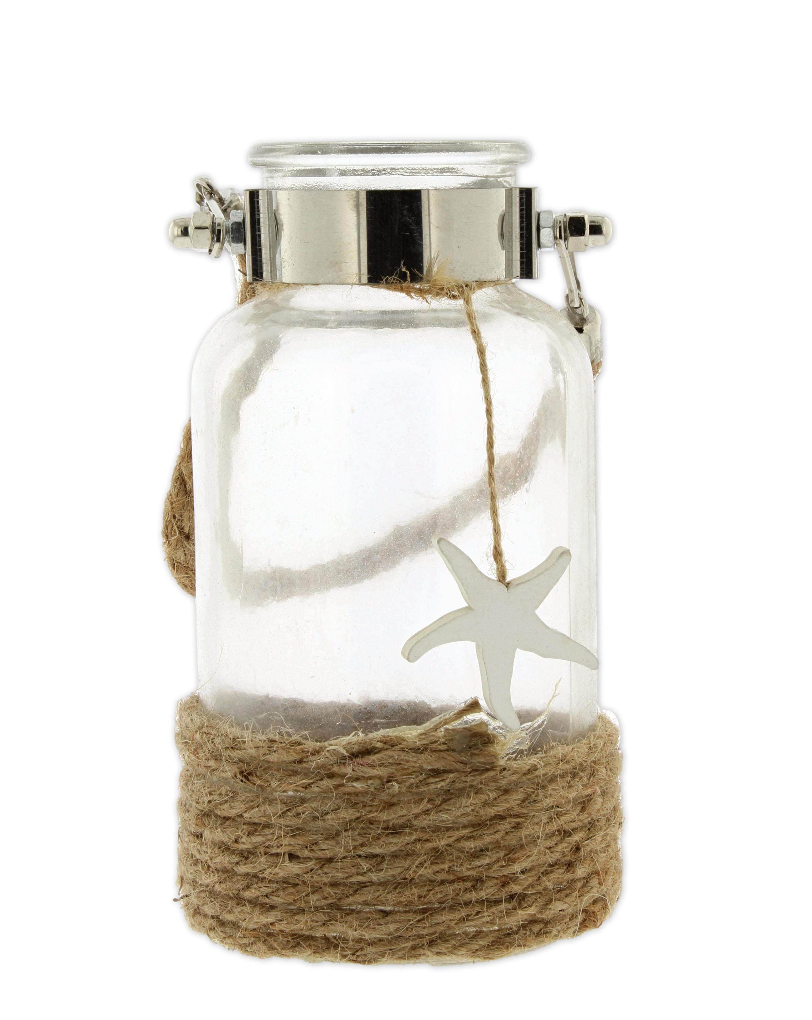 Distinctive Designs Rustic Glass Jar Candle Lantern with Starfish Charm ...