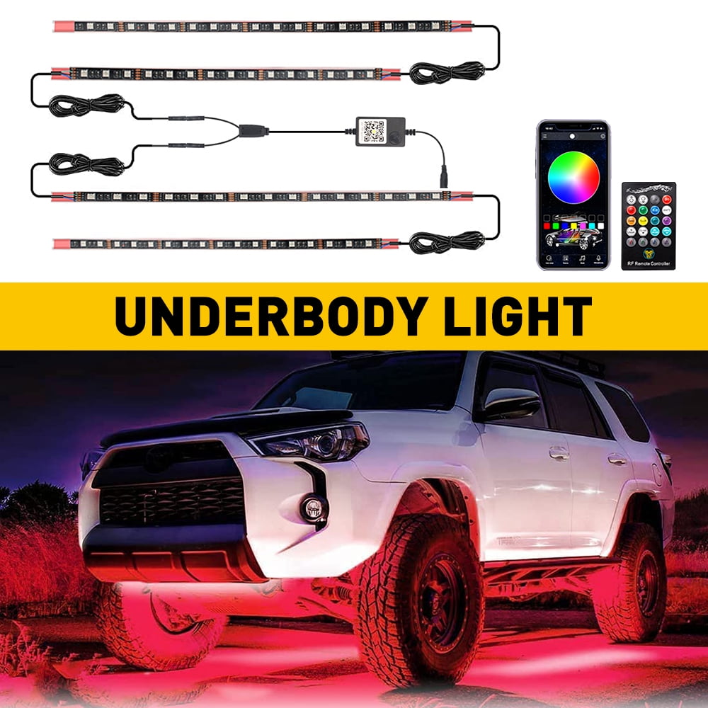 LED Strip Under Car Tube Underglow Underbody System Neon Light Kit ...
