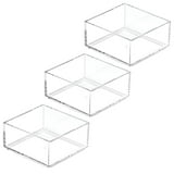 mDesign Plastic Square Desk Organizer for Office Desktop Drawers - 3 ...