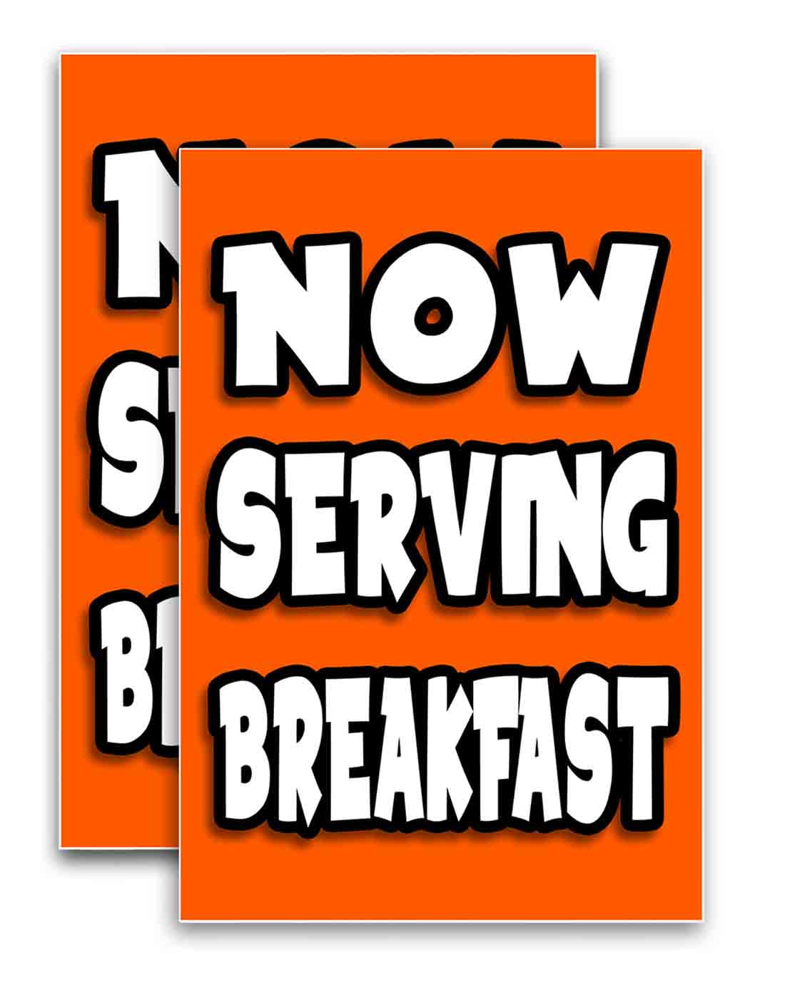 Now Serving Breakfast (24" X 36") Vinyl Decal Only (Pack of 2) |Sign ...