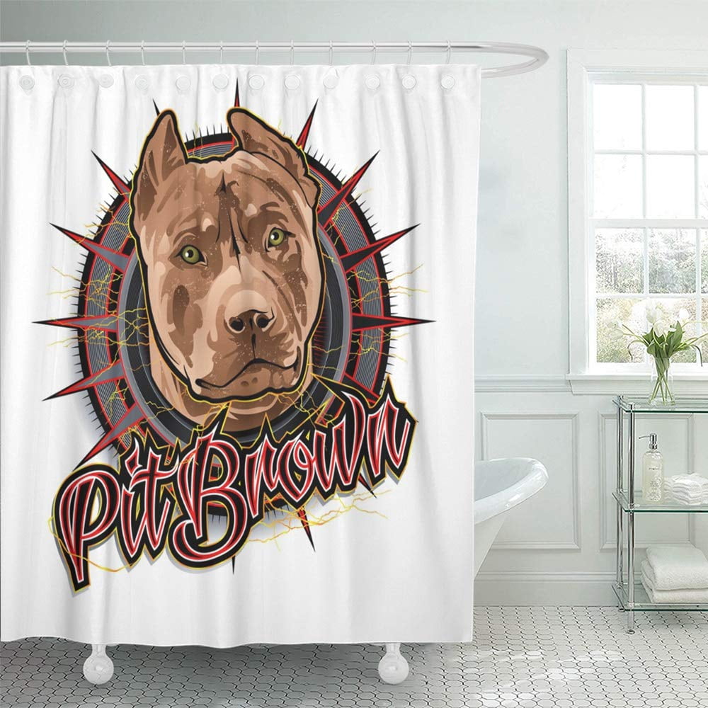 KSADK Pitbull Pit Brown Dog Bull Angry Front Painting Aggression ...