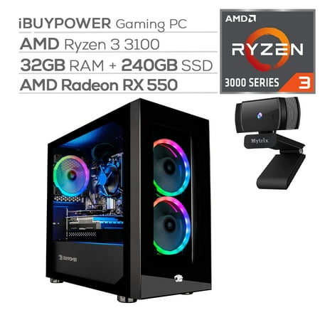 iBUYPOWER Desktop Gaming PC AMD Ryzen 3 3100 Up To 3.9GHz Radeon RX 550 ...