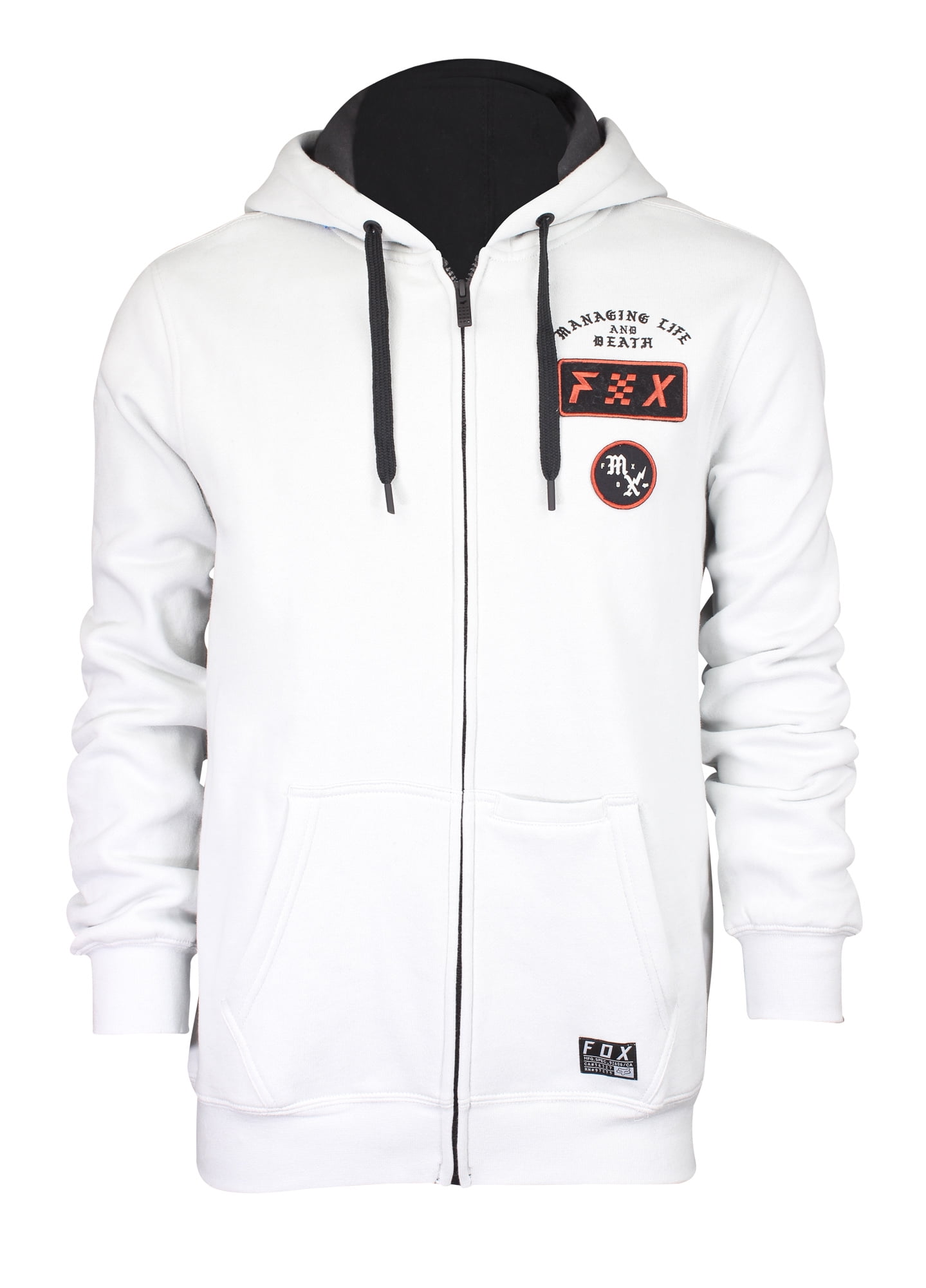 Fox Racing Mens District 4 Zip Fleece Hoodie - Light Gray - Walmart.com