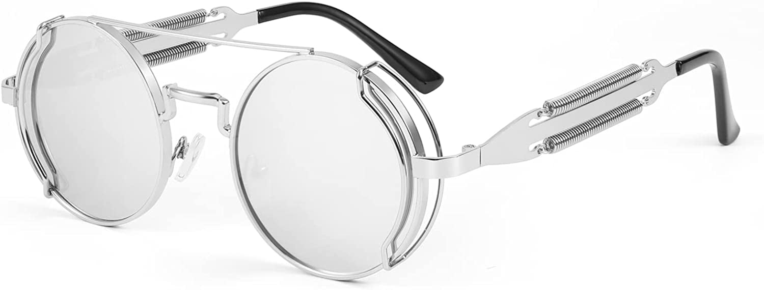 Feisedy Steampunk Sunglasses John Lennon Hippie Glasses Retro Round