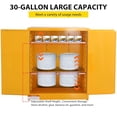 30 Gal Flammable Safety Cabinet, 43" x 18" x 44" Galvanized Steel ...