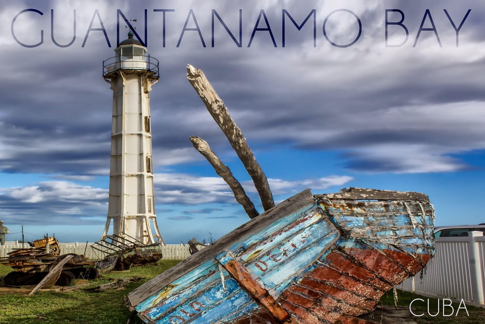 Guantanamo Bay, Cuba, Lighthouse and Broken Ship (24x36 Giclee Gallery ...