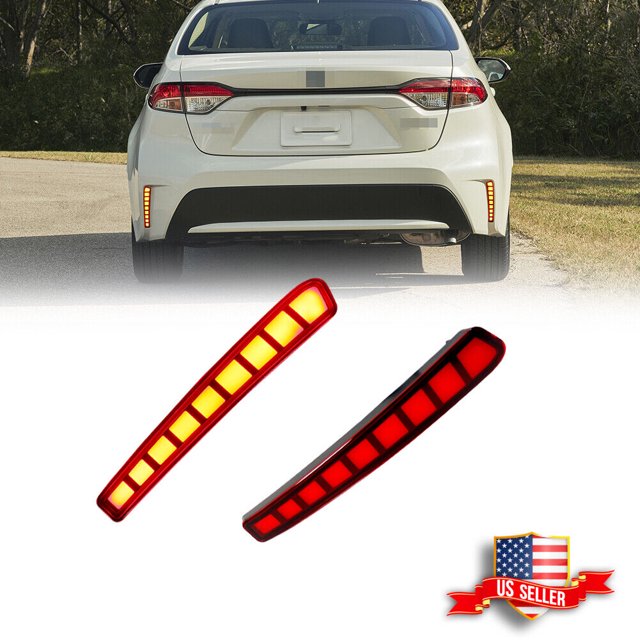 GTINTHEBOX 2X LED Red Rear Bumper Reflectors Tail Brake Lights For 2020 ...