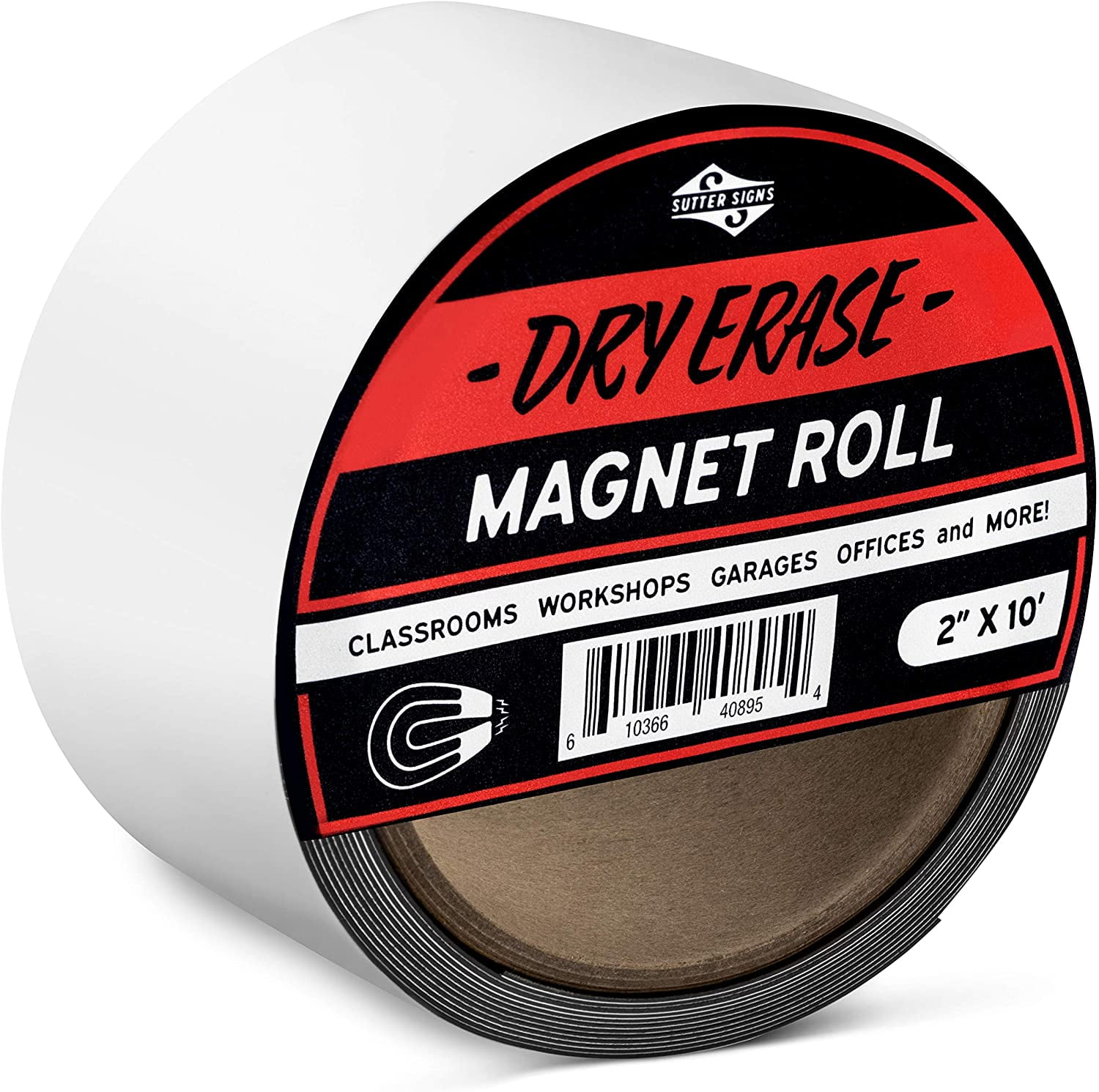 Sutter Signs Dry Erase Write-on Magnet Roll 2" Wide, 10' Long ...