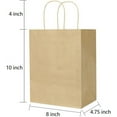 100 Pack 8x4.75x10 Inch Medium Brown Kraft Paper Bags with Handles Bulk ...