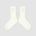 Bibifish Womens Socks Solid Color Cute Ruffled Cuff Socks With Lace Bow ...