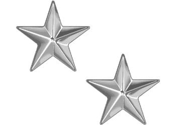 Polished - Military Brigadier General Stars Pin-On Insignia Pair BG ...