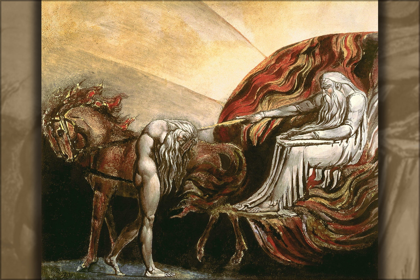 24"x36" Gallery Poster, God judging Adam, William Blake 1795 - Walmart.com