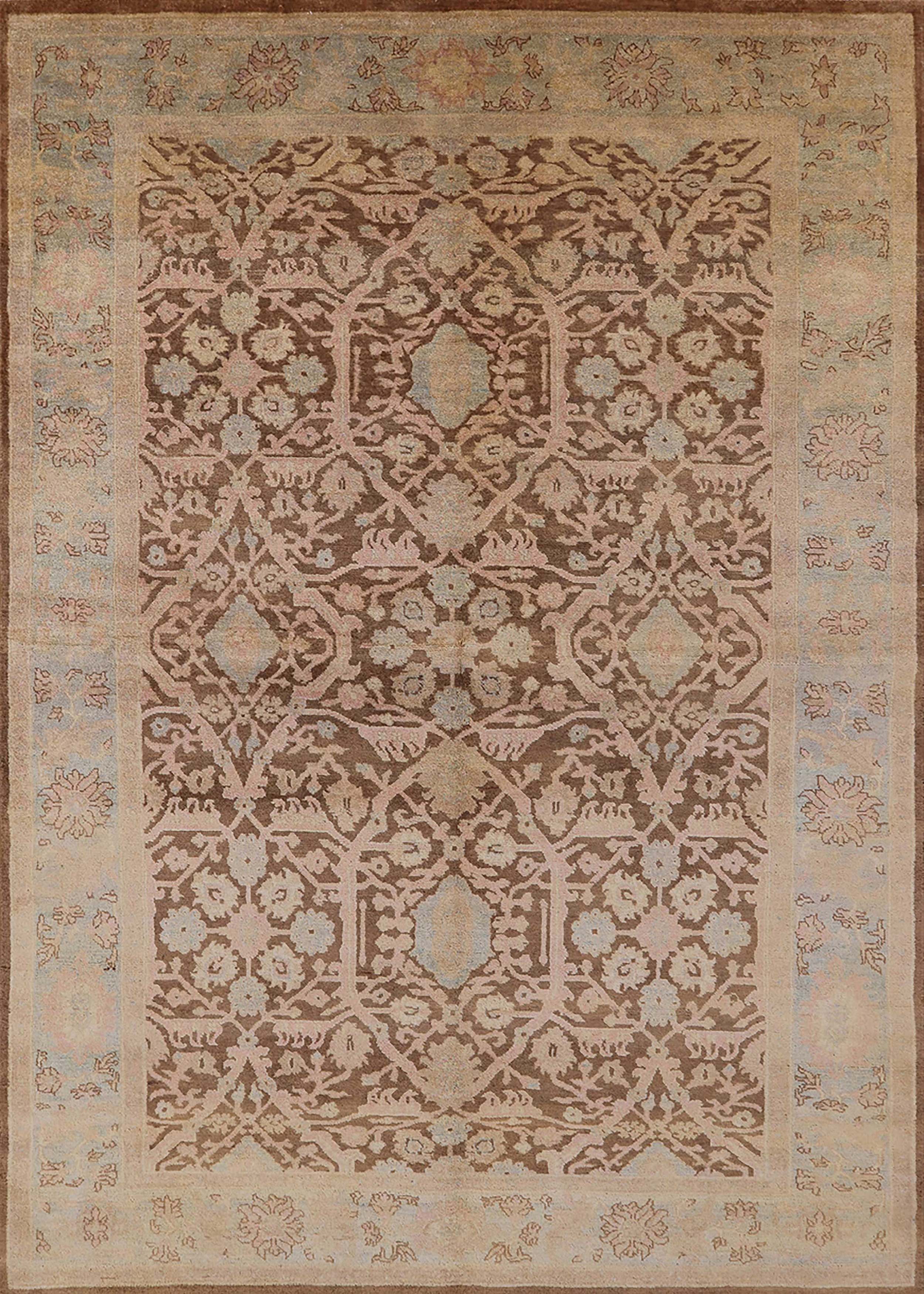 Ahgly Company Indoor Rectangle Mid-Century Modern Light Brown Oriental ...