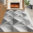 3D White Geometric Rug, Modern Triangle Art Area Rugs for Living Room ...