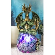 Silver Ocean Dragon Riding Tidal Sea Waves With Colorful LED Sphere Orb ...