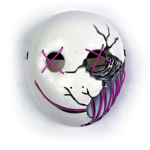Máscara Luz LED Smile Creepypasta Cosplay Halloween Morado | Bodega ...