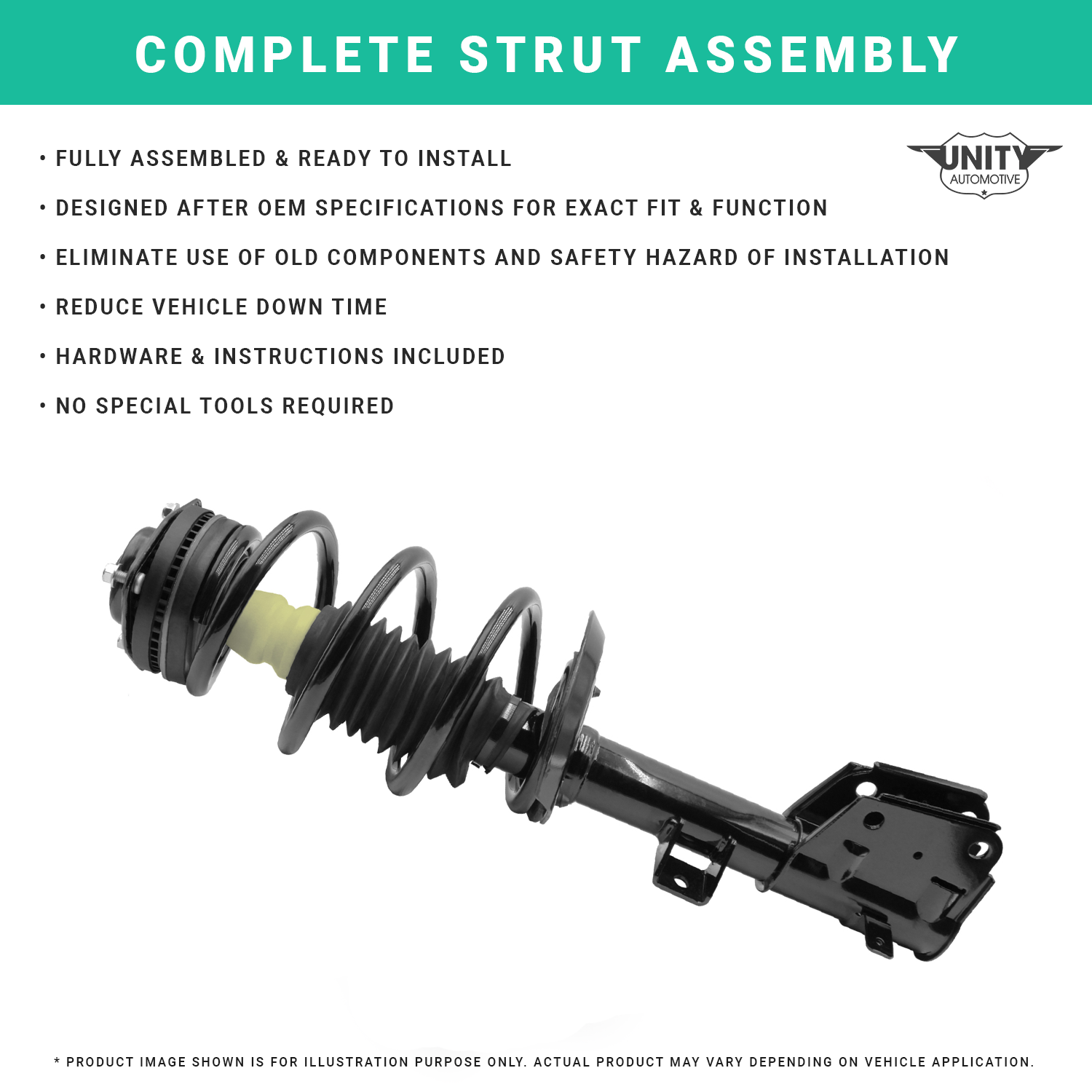 Unity Automotive Front Complete Strut Assembly Kit Fits 2005-2009 ...