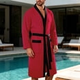 AGKIZG Men Color Home Robe Waist Long Sleeve Full Length Casual ...