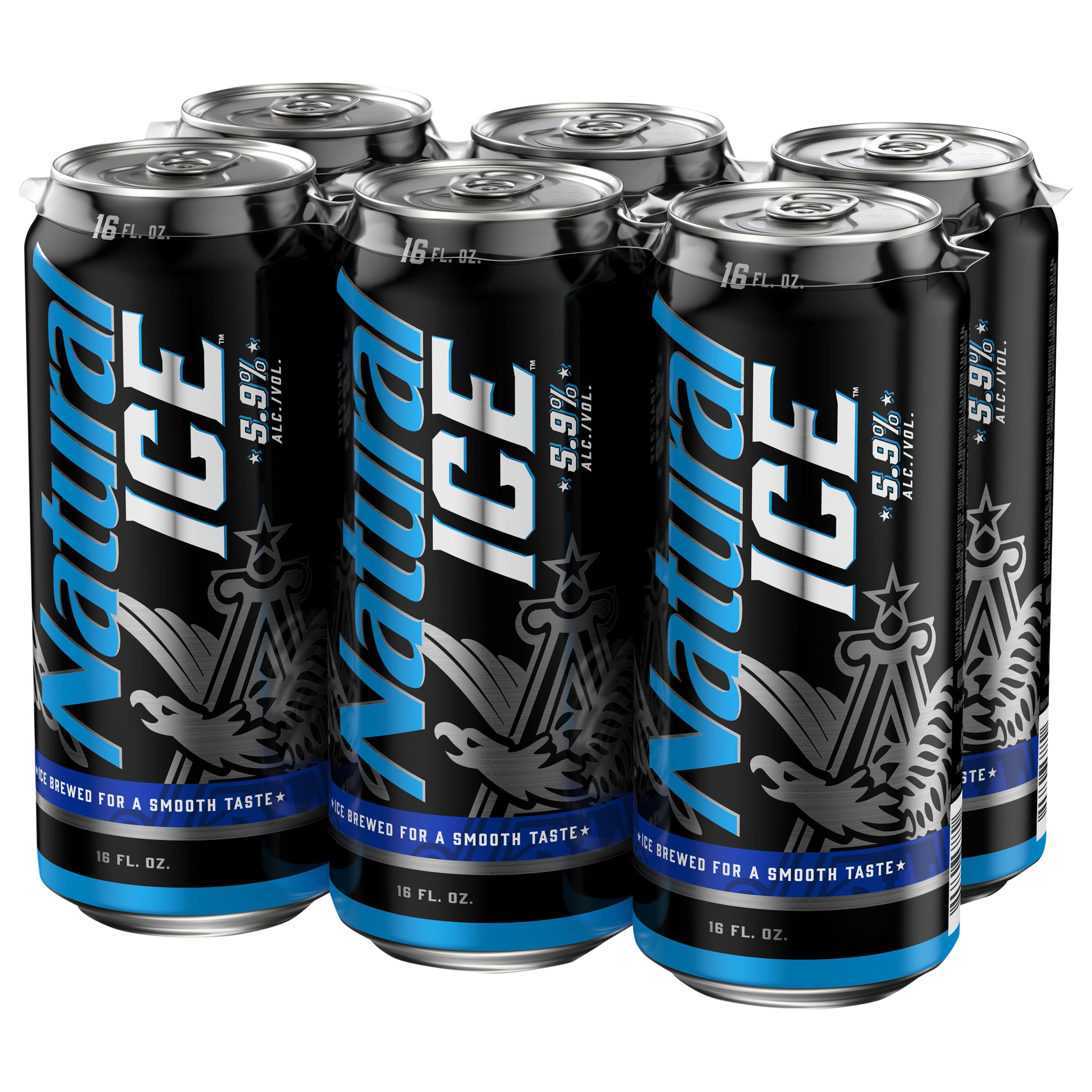 Buy Natural Ice Beer, 6 pack, 16 fl oz Cans, 5.9% ABV Online at Lowest ...