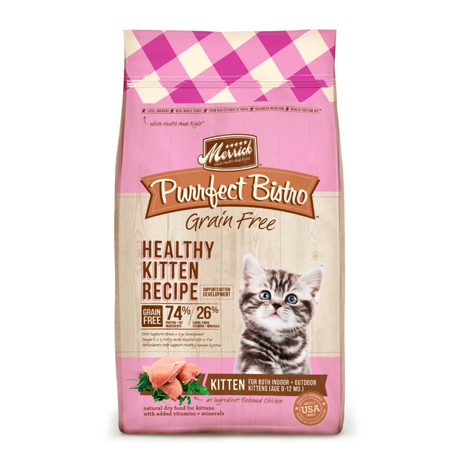 Merrick Purrfect Bistro Alimento Natural sin Granos para Gatito Receta Pollo 3.1 kg Merrick ...