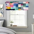 Curtain Valance for Windows, Abstract Art Colorful Splicing Plaid ...