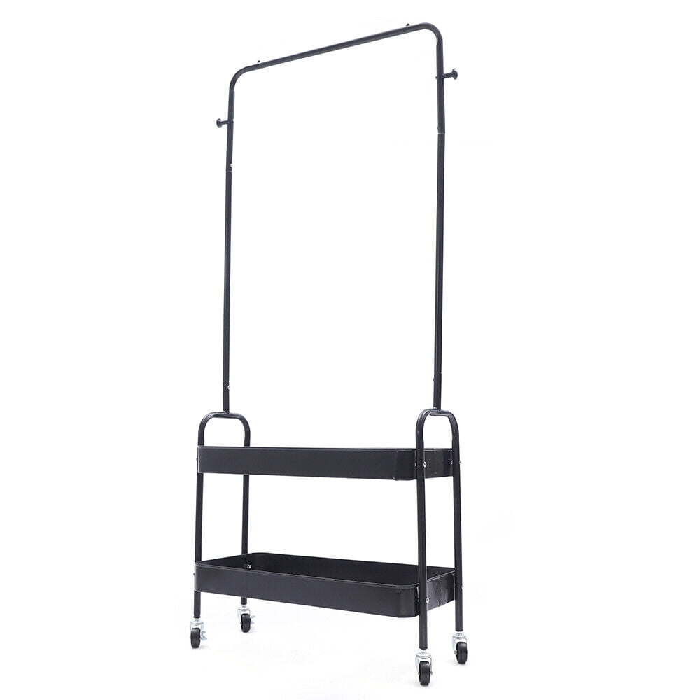 DENEST Garment Rack Organizer Rolling Laundry Clothes Cart With Storage ...