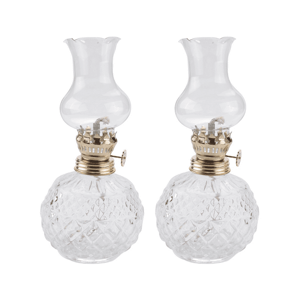 2X Indoor Oil Lamp,Classic Oil Lamp with Clear Glass Lampshade,Home ...