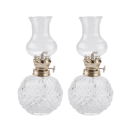 2X Indoor Oil Lamp,Classic Oil Lamp with Clear Glass Lampshade,Home ...