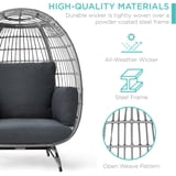 Best Choice Products Wicker Egg Chair Oversized Indoor Outdoor Patio ...