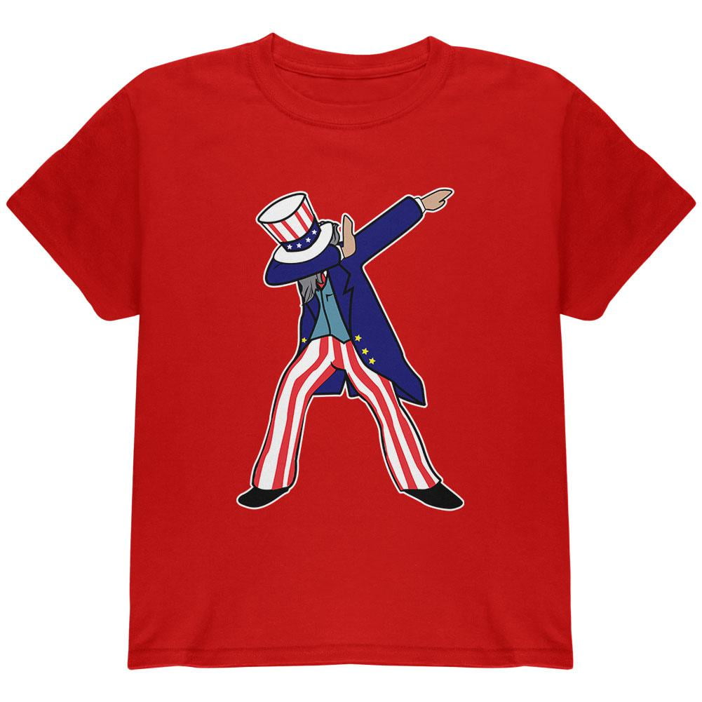 4th Of July Dabbing Uncle Sam Youth T Shirt Red YMD - Walmart.com