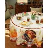 Thanksgiving Tablecloth Turkey, Fall Pumpkin Round Table Cloths 60 x 60 ...