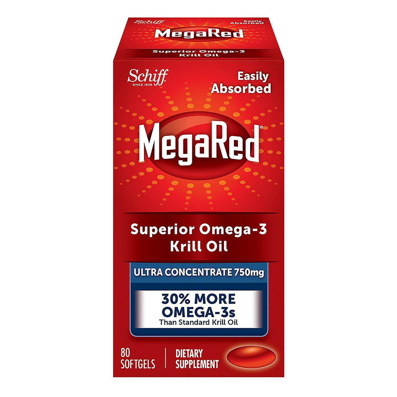 MegaRed 750mg Ultra Concentration Omega-3 Krill Oil (80 ct.) - Walmart.com