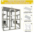 Gowoodhut Catio Outdoor Cat Enclosure for Mulitiple Cats with Tarp Roof ...
