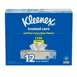 Kleenex Trusted Care 2-Ply Facial Tissues, 160 Tissues/Box, 12 Flat Dispenser Boxes - Walmart.com
