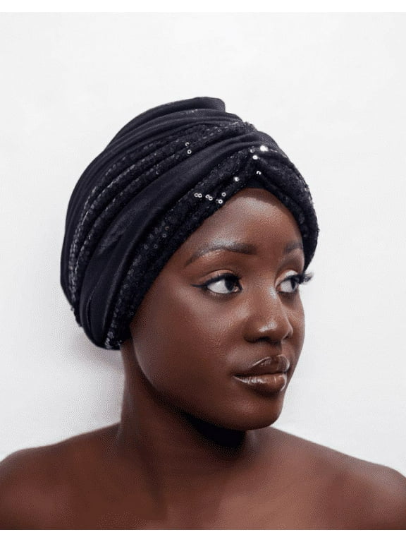 CoverYourHair 50094 Black Turban - Walmart.com